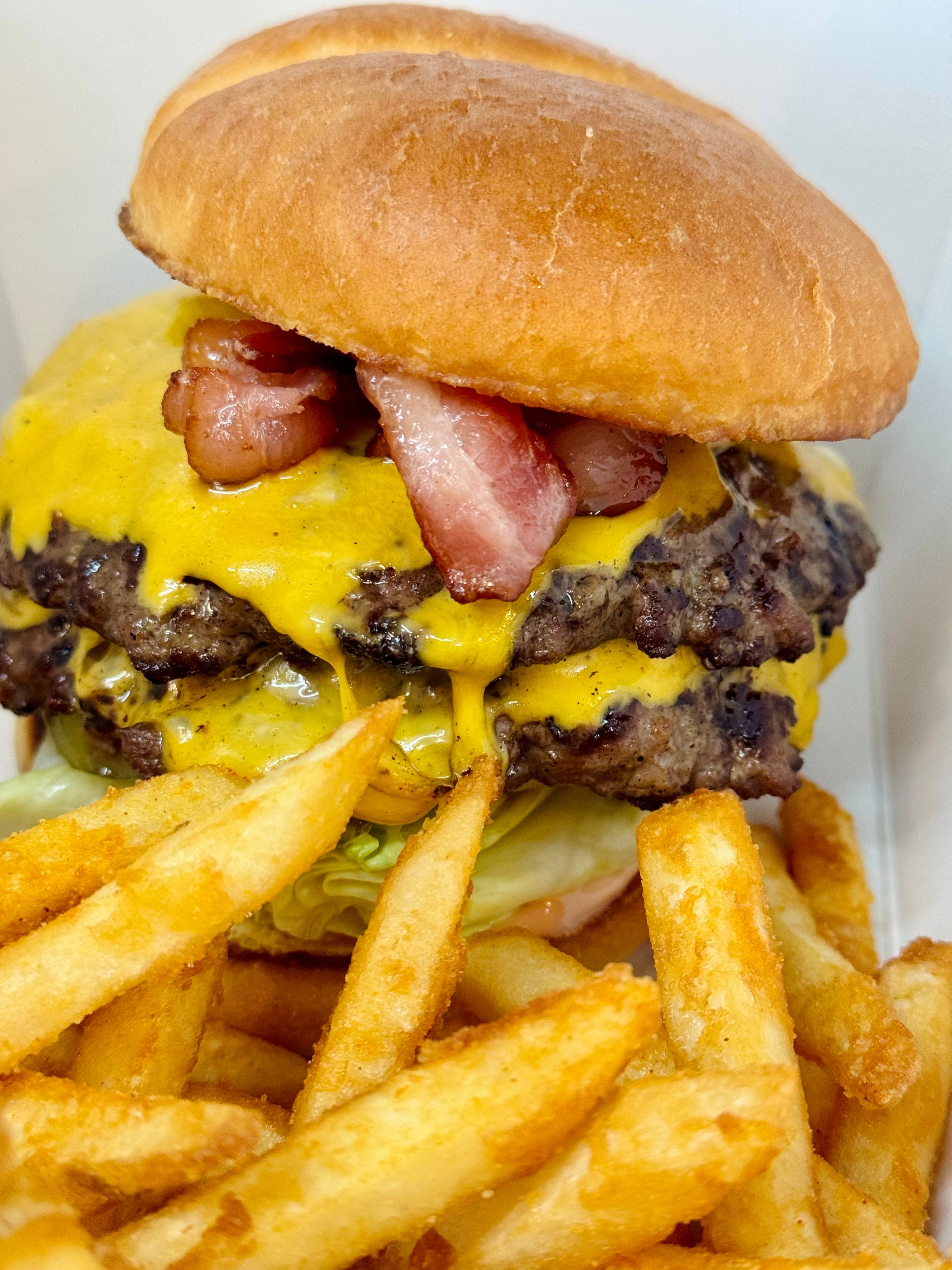 Double Bacon Cheeseburger | Penny's Pit Gourmet Burgers (208) 651-5483